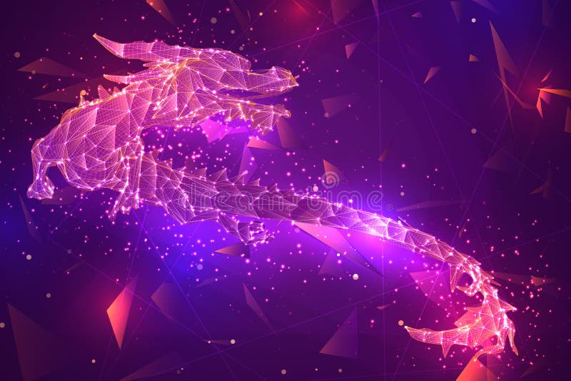 Symbol of Chinese New Year. Long Flying Dragon Kite Stock Vector ...