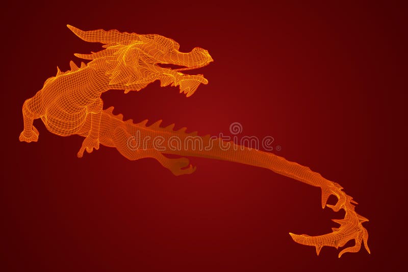 Symbol of Chinese New Year. Long Flying Dragon Kite Stock Vector ...
