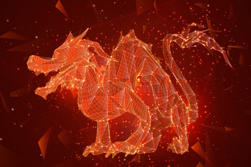 Symbol of Chinese New Year. Long Flying Dragon Kite Stock Vector ...