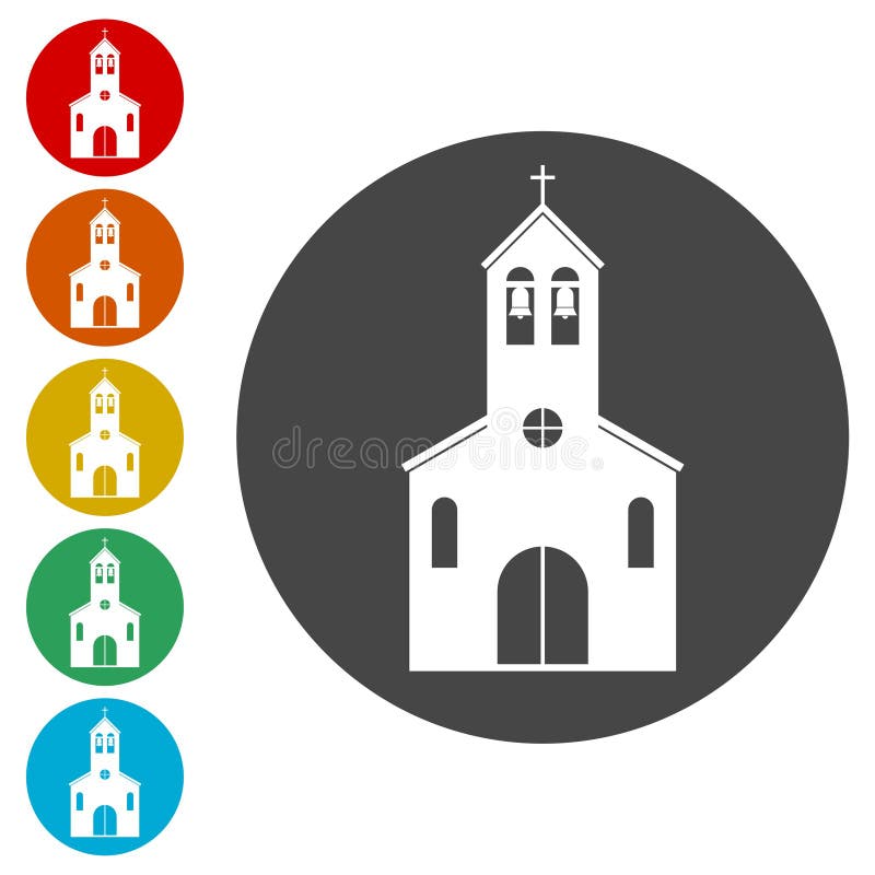 Symbol Church Building Sticker, Simple Vector Icon Stock Vector ...