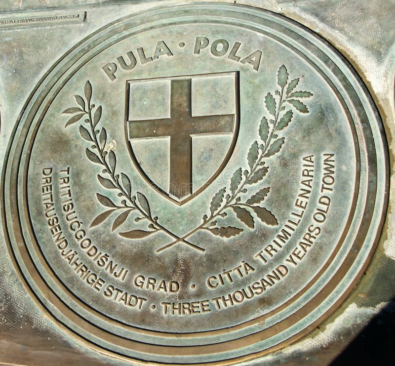 Symbol of the City Pula, Croatia Stock Image - Image of heraldic, city ...