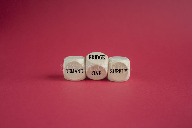 Symbol for Closing the Gap between a Demand and the Supply. Turned Cube ...