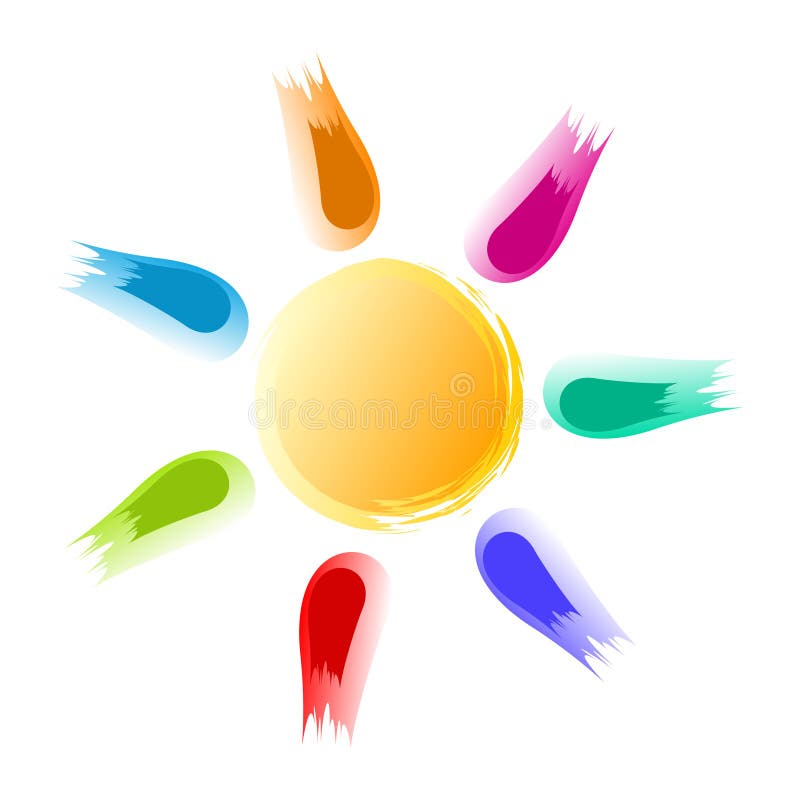 The Symbol of color sun. stock vector. Illustration of color - 222952407