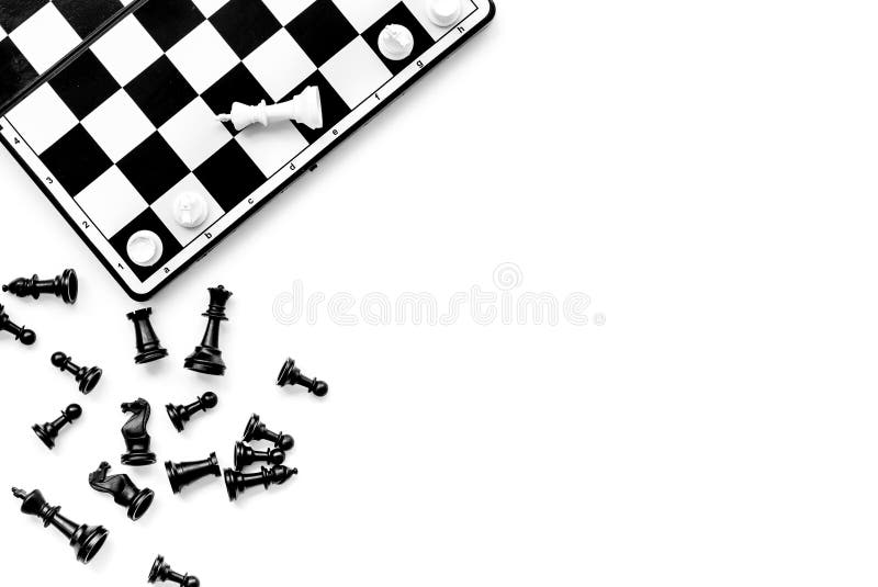 Symbol of Competition. Chess Board and Chess Figures on White ...