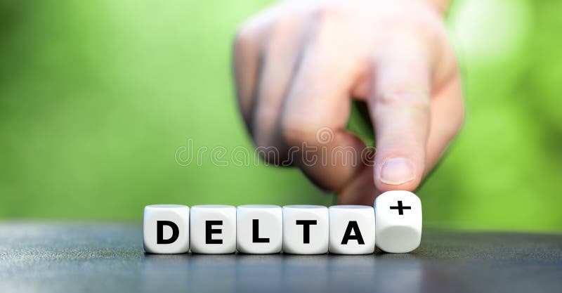 Symbol for the Covid Variant Delta Plus. Stock Photo - Image of ...