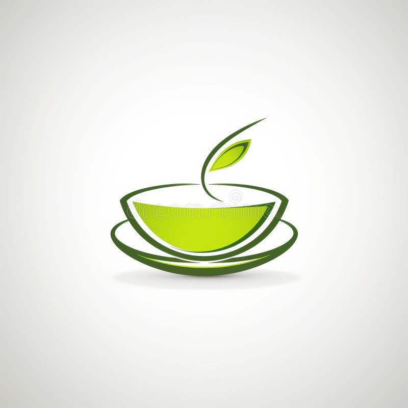 Symbol of Cup with Herbal Green Tea. Elegant Logo Concept Stock ...