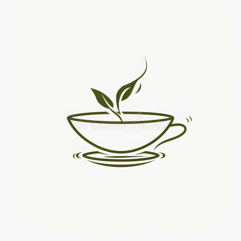 Symbol of Cup with Herbal Green Tea. Elegant Logo Concept Stock ...