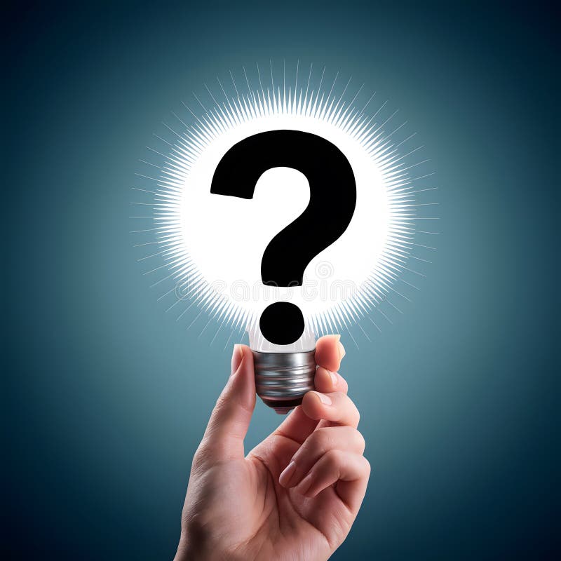Symbol of Curiosity Hand Holds Light Bulb with Question Mark Stock ...