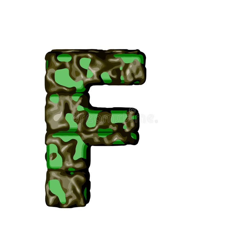 Symbol 3d in Green Camouflage. Letter F Stock Vector - Illustration of ...