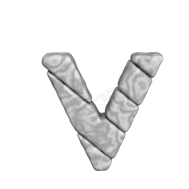 Symbol 3d Made of Marble. Letter V Stock Vector - Illustration of ...