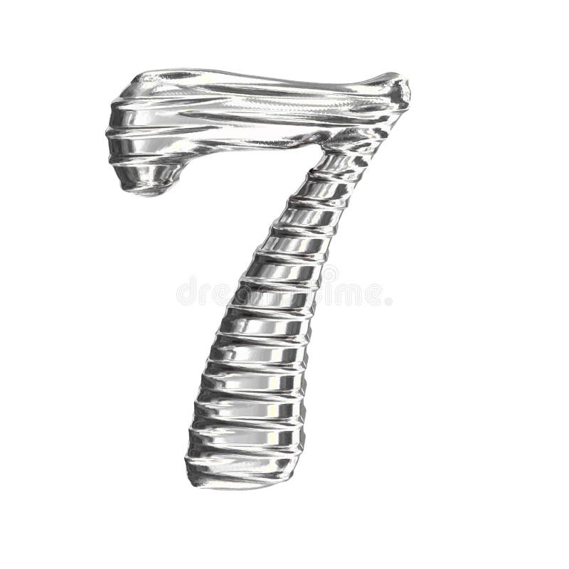 The Symbol 3d Made of Silver. Number 7 Stock Vector - Illustration of ...