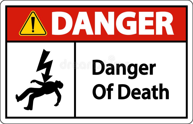 Danger of Death Sign on White Background Stock Vector - Illustration of ...