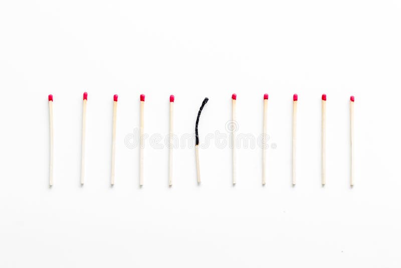 Symbol of Danger with Matches on White Background Top View Stock Image ...
