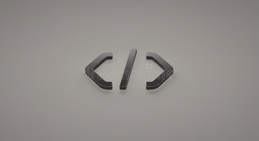 Symbol Depicting a Pair of Angled Brackets with a Forward Slash between ...