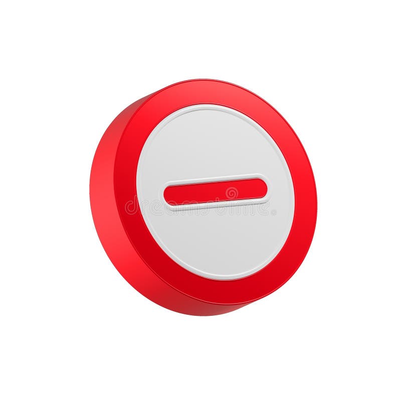 Minus Mathematics Symbol Button 3d Icon Stock Illustration ...
