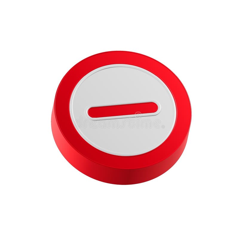 Minus Mathematics Symbol Button 3d Icon Stock Illustration ...