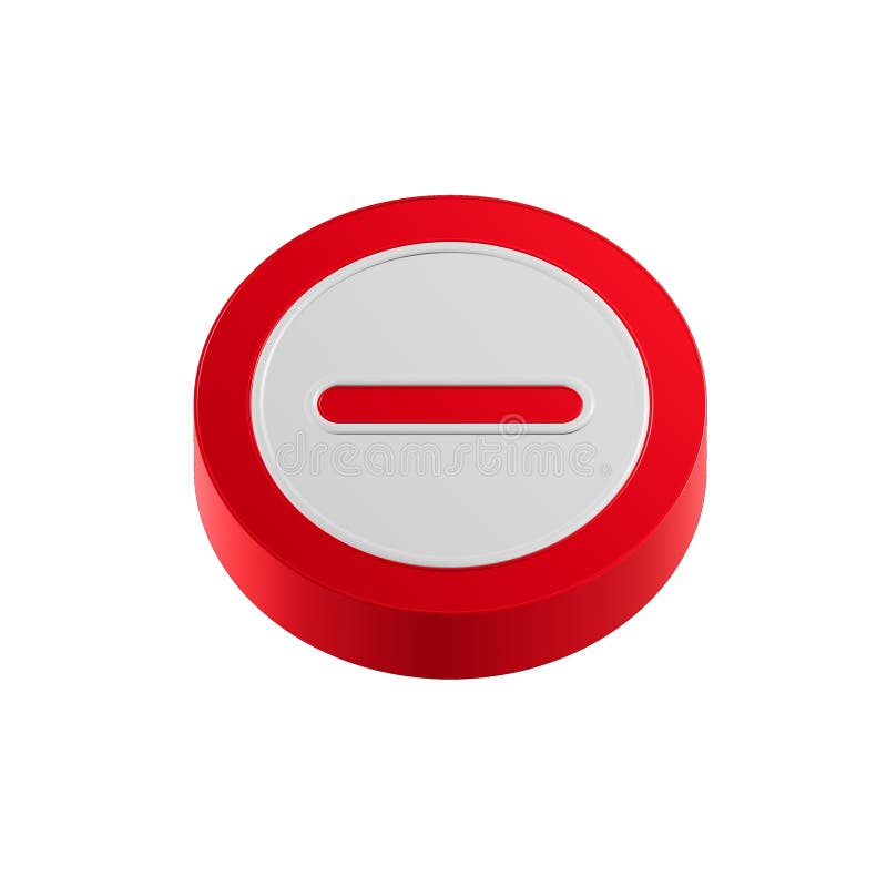 Minus Mathematics Symbol Button 3d Icon Stock Illustration ...