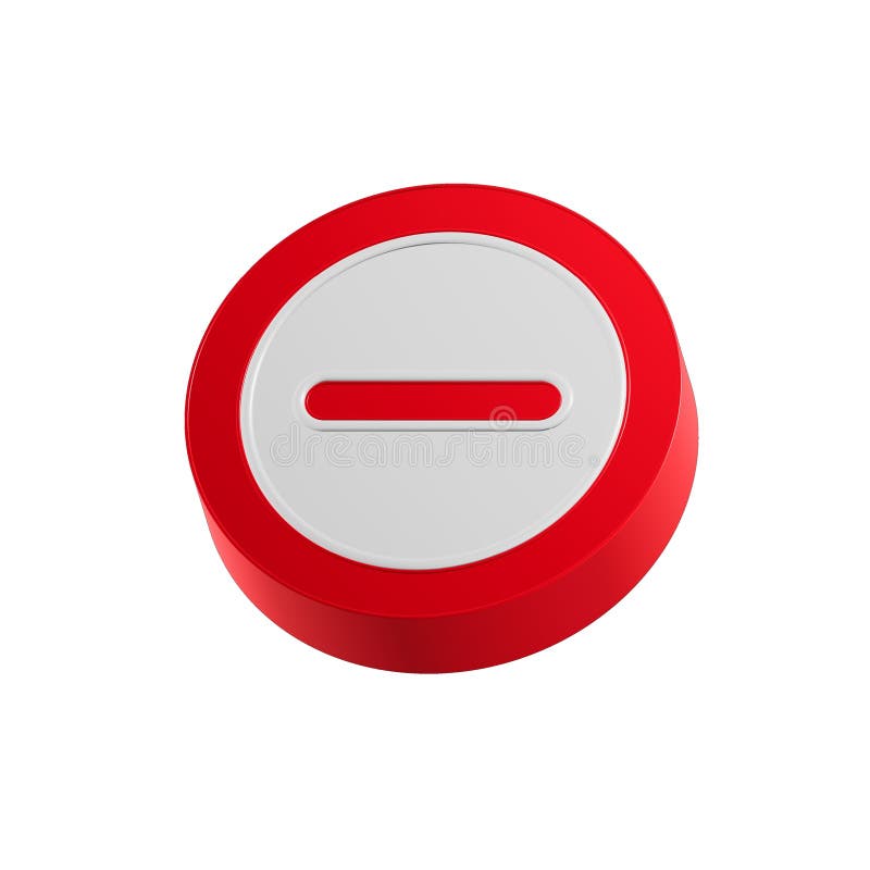 Minus Mathematics Symbol Button 3d Icon Stock Photo - Illustration of symbol, circle: 344458440
