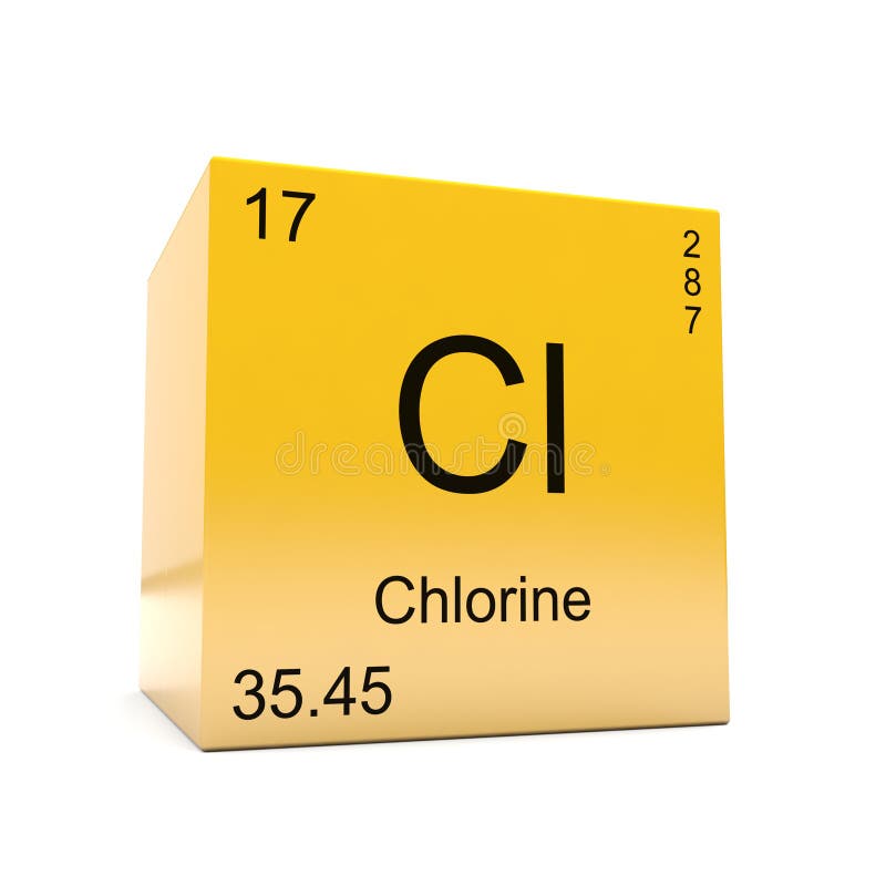 Chlorsymbol Signieren Von Chlor Mit Atomnummer Und Atomgewicht Cl ...
