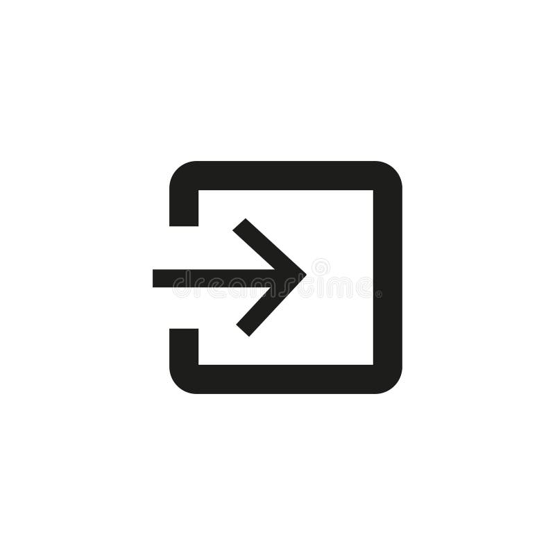 Symbol Des Eingangs- Oder Des Flachen Entwurfs Des Login Signentrance ...