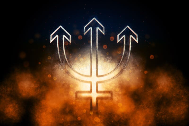 Symbol Des Neptune Neptune Zeichen Astrologie Neptune Planet Stock ...
