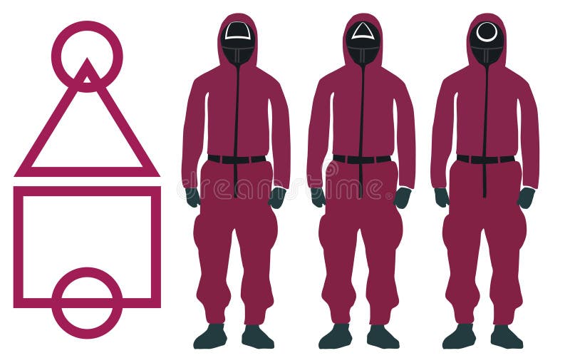 Symbol Design of Squid Game. Circle, Triangle & Square Shape Isolated ...