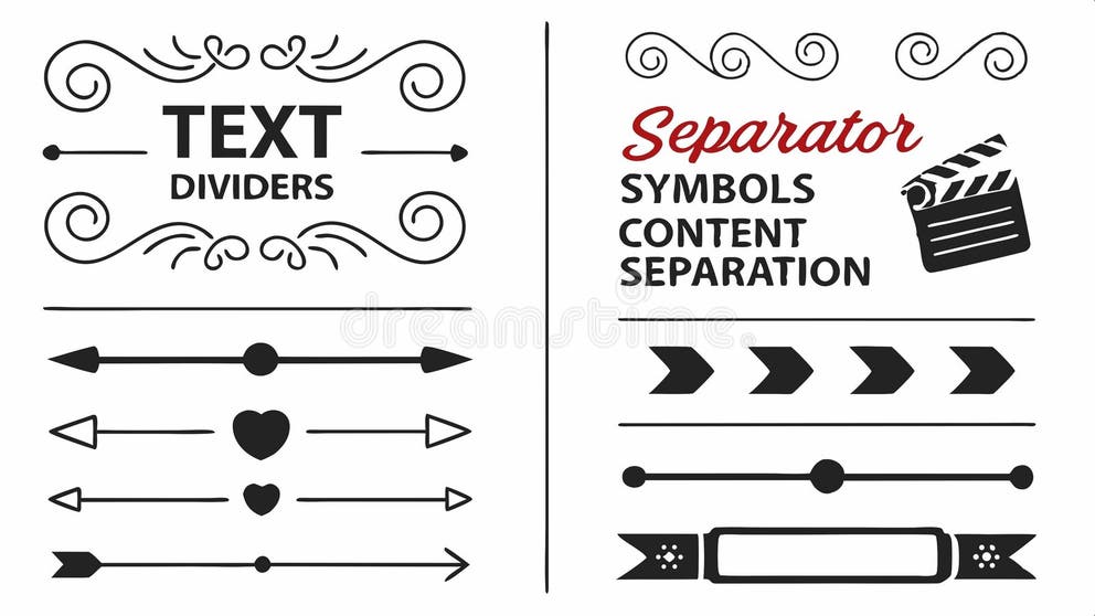 Symbol Dividers Set, Decorative Content Separators Vector Design ...