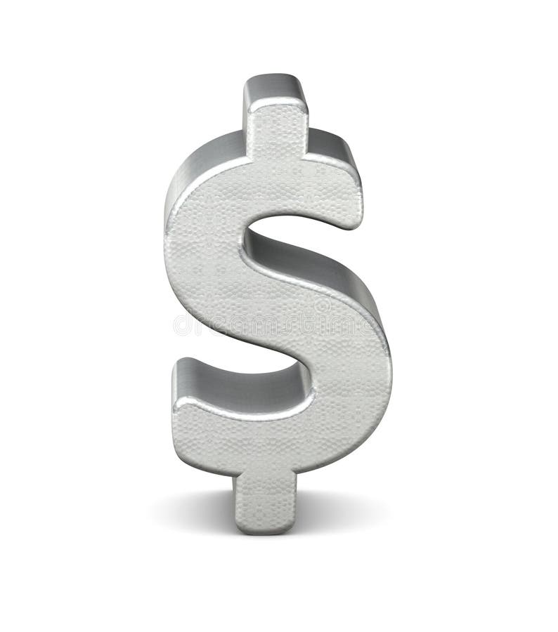 Dollar Silver Symbol Isolated on White. Stock Illustration ...