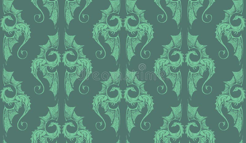 Symbol Dragon Pattern Green Wallpapers Background Pastel Stock Vector ...