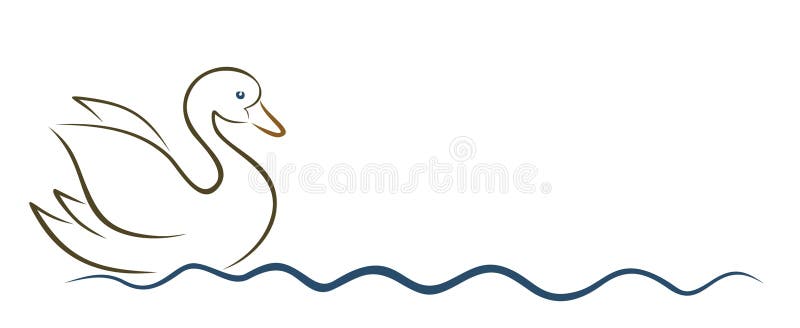 Symbol of duck with wave. stock illustration. Illustration of cartoon ...