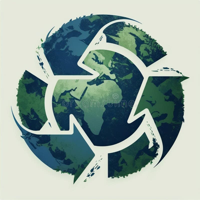 Symbol with Earth Symbol on Earth Stock Illustration - Illustration of ...