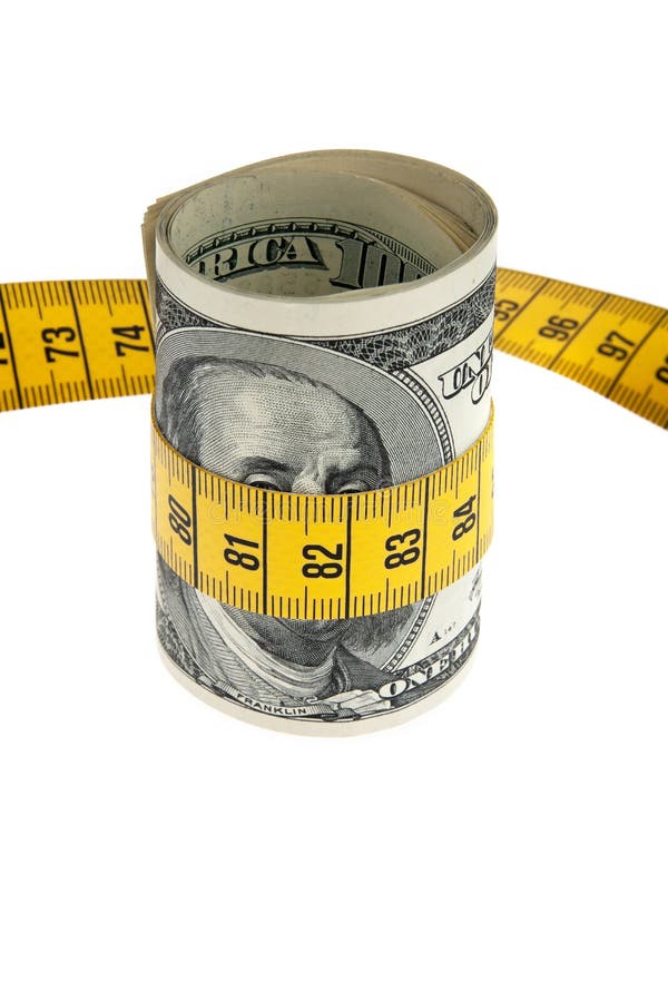 Symbol Economy Package with Dollar Bill and Tape Stock Image - Image of ...