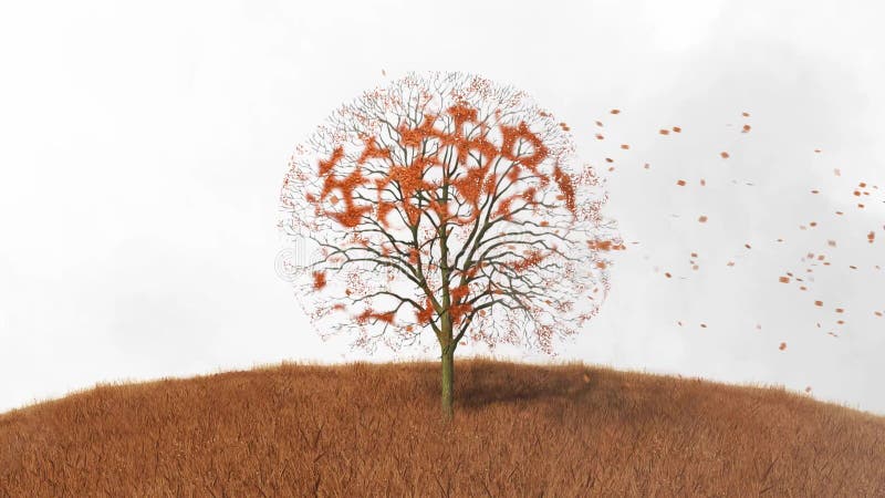 Symbol Electric Car on a Tree, Falling Leaves Stock Footage - Video of ...