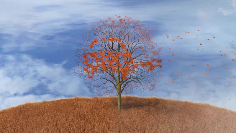 Symbol Electric Car on a Tree, Falling Leaves Stock Footage - Video of ...