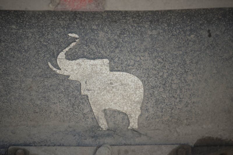 Symbol of an Elephant with Trunk and Head Stock Photo - Image of life ...