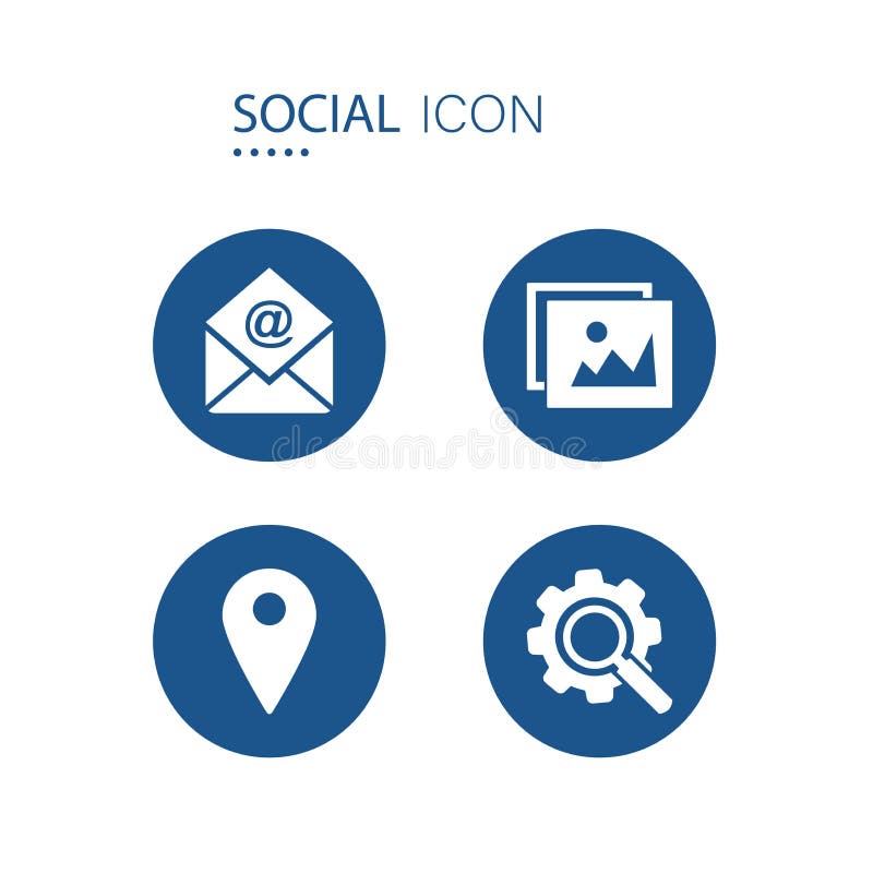 Circle Icons Email Location Stock Illustrations – 346 Circle Icons ...
