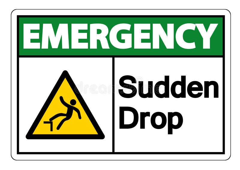 Symbol Emergency Sudden Drop Symbol Sign on White Background,Vector ...