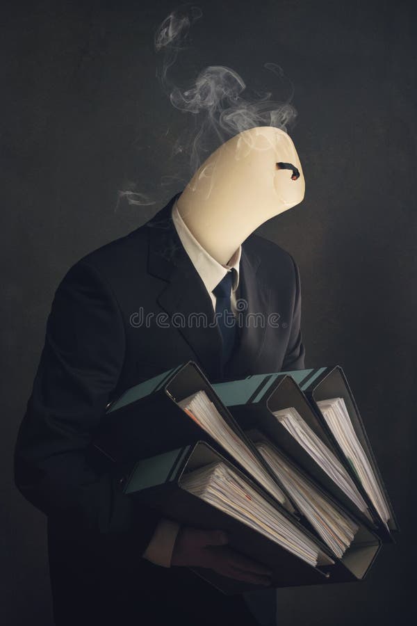 Symbol of a Employee with Burnout Syndrome Stock Photo - Image of ...