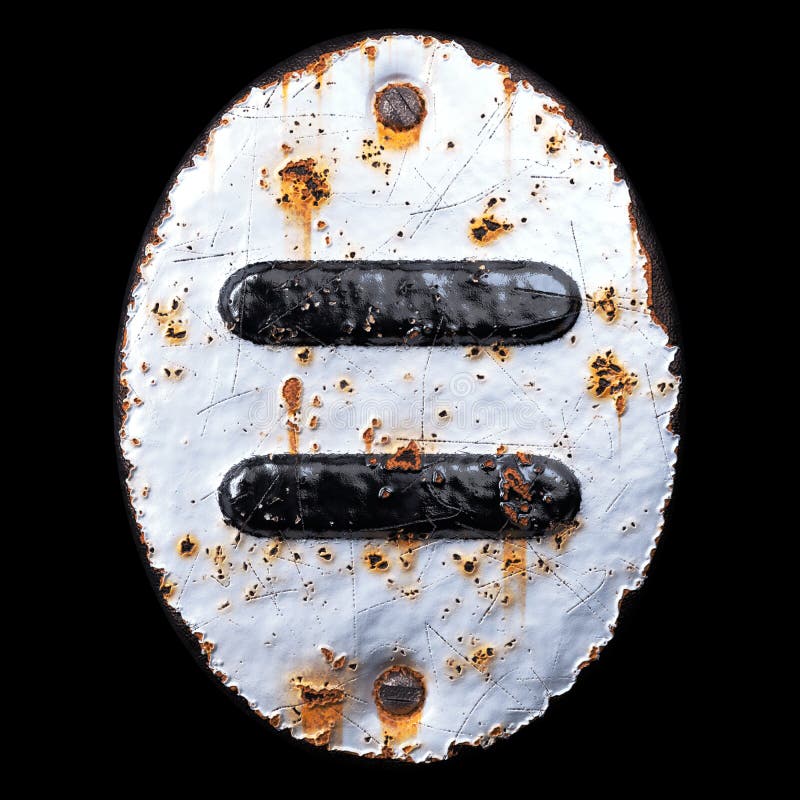 Symbol Equals Made of Forged Metal on the Background Fragment of a ...