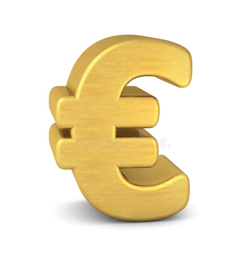 3d Symbol Euro Gold Vertikal Stock Illustration - Illustration of ...