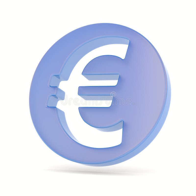 Symbol Euro on White Background. Isolated 3D Illustration Stock Illustration - Illustration of ...