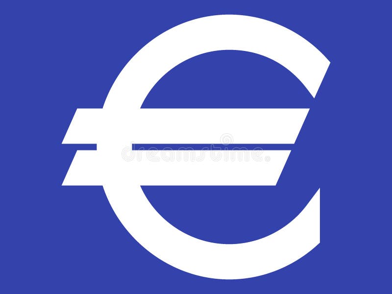 Symbol of the Euro White on Blue Stock Vector - Illustration of euro ...