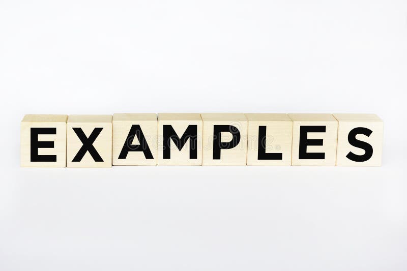 The Symbol of the Examples. the Conceptual Word "examples" on Wooden ...