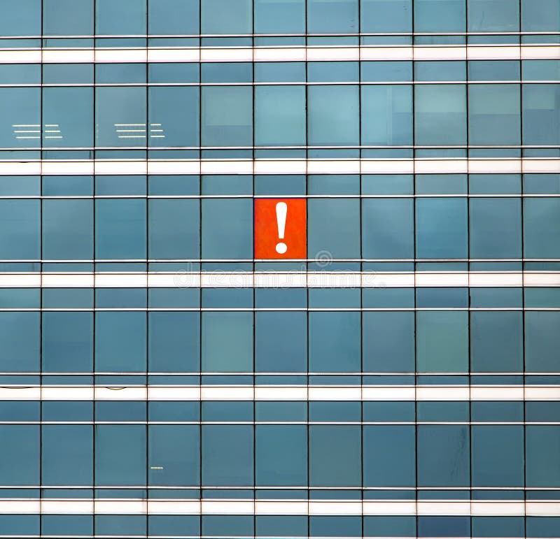 The Exclamation Mark on the Building`s Window. Stock Image - Image of ...