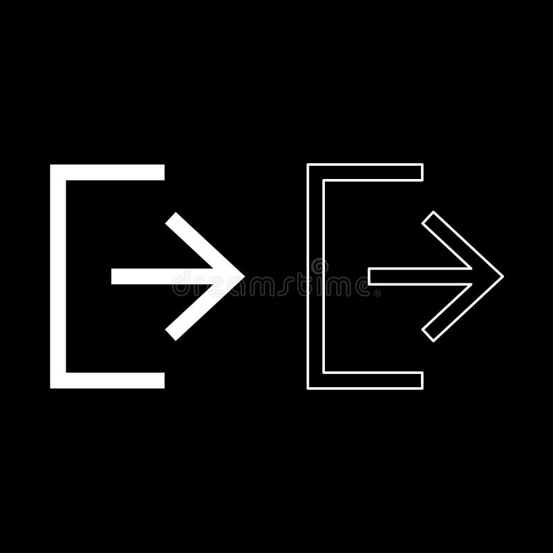 Symbol Exit Icon Set White Color Illustration Flat Style Simple Image ...