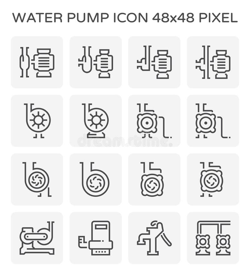 Symbol för vattenpump vektor illustrationer. Illustration av ...