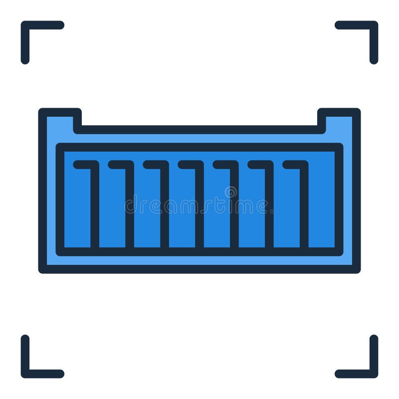 Symbol Für Blue Shipping Container Mit Farbigen Zeichen Vektor ...