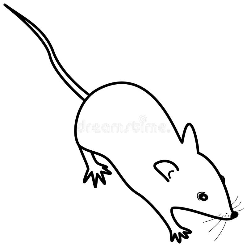 The Symbol of a Field Mouse Running Stock Illustration - Illustration ...