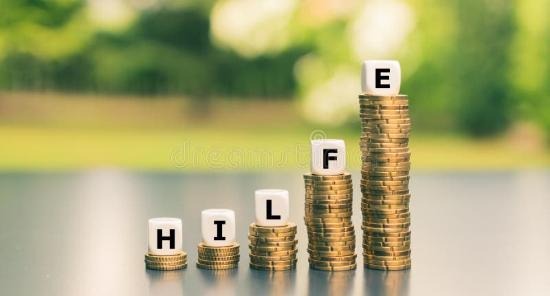 Symbol for Financial Help during the Corona Crisis. Stock Image - Image ...