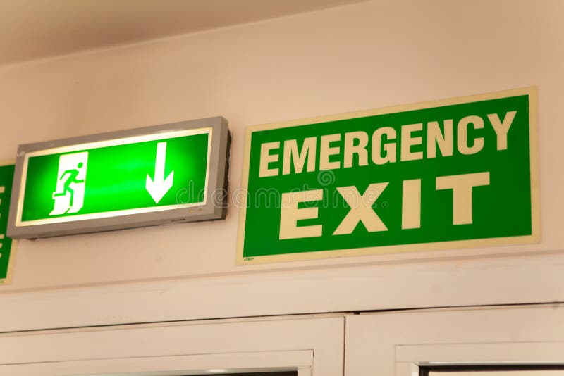Symbol of Fire Escape Sign,fire Exit Stock Image - Image of light ...